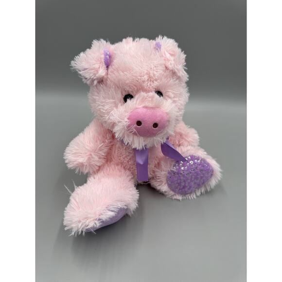 HugFun | Toys | Hugfun Pink Sitting Pig Plush Stuffed Animal W Purple ...